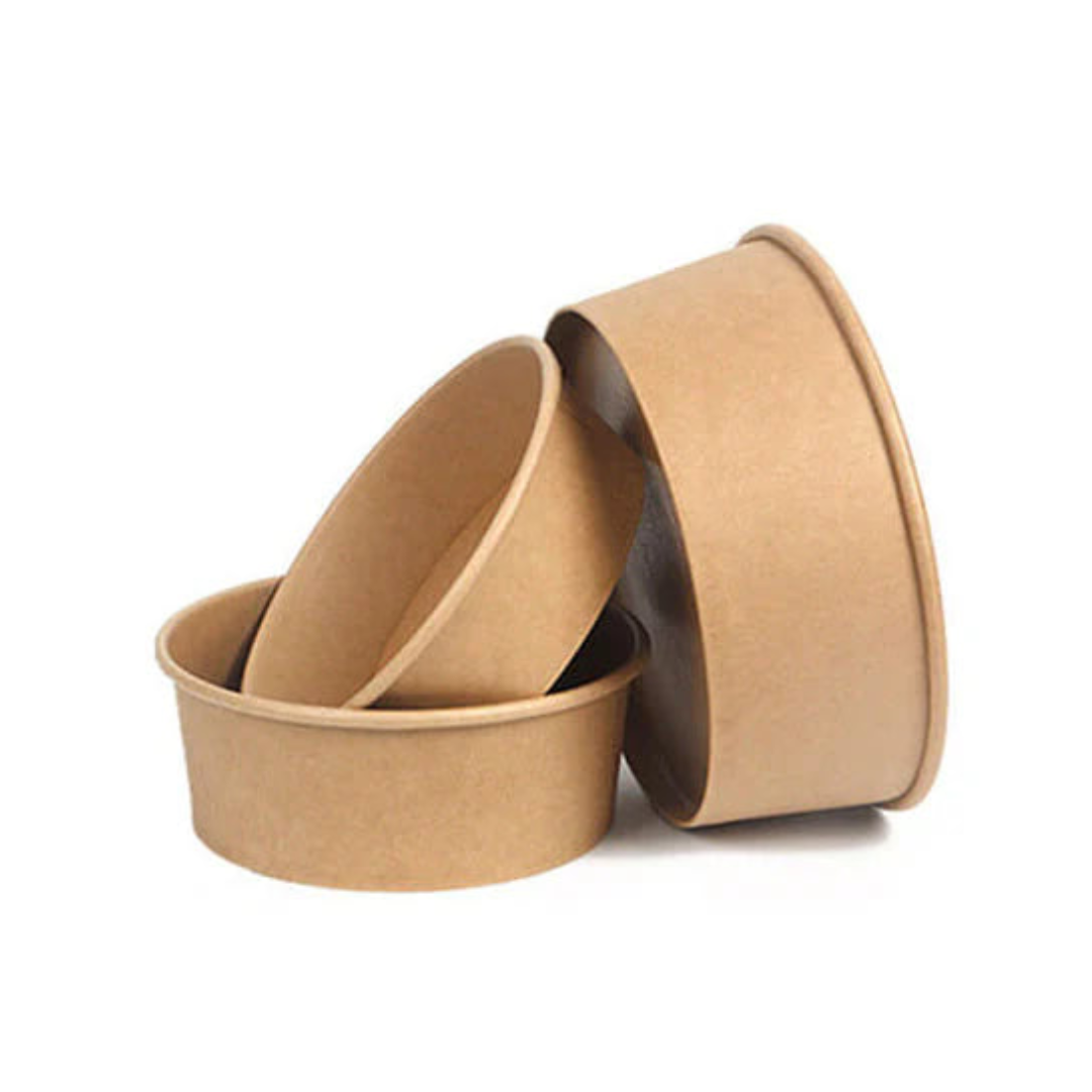 Kraft Paper Salad Bowls - Eco-Friendly & Durable